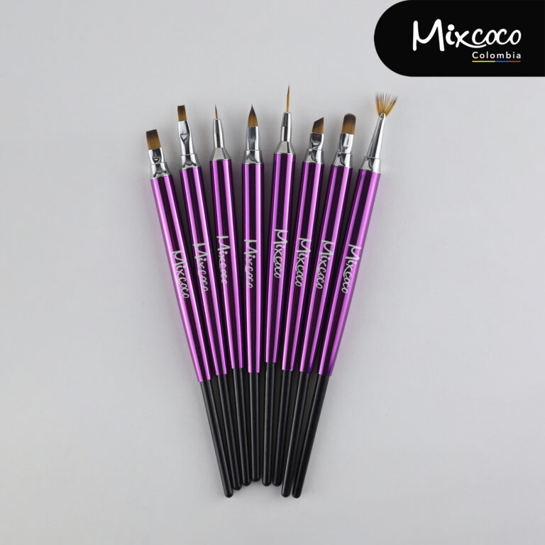 SetX8 De Pinceles Variados Profesionales Morados Mixcoco - Mixcoco Colombia